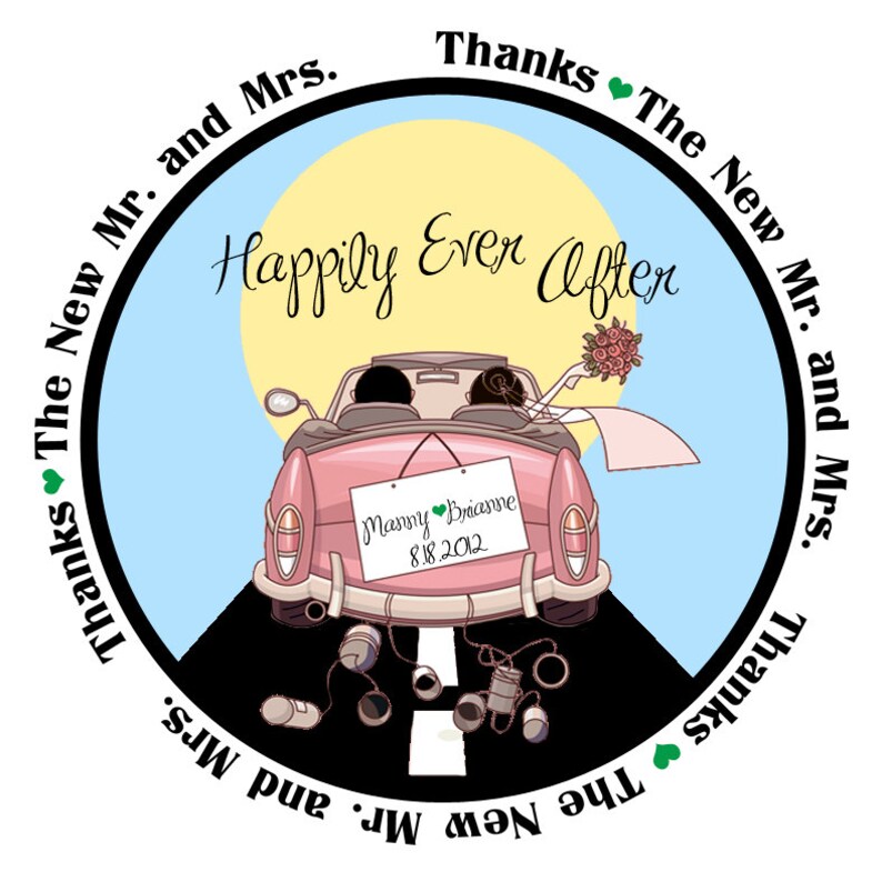 Personalized Wedding Favor Labels Happily Ever After 100 - Etsy