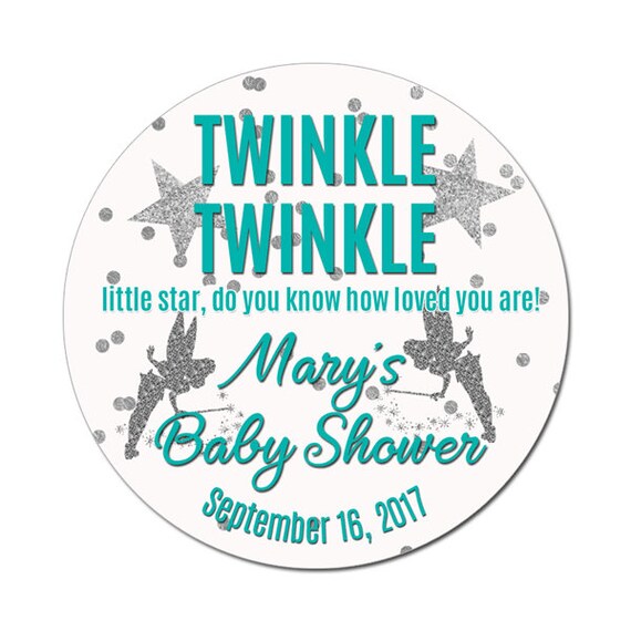 Custom Baby Shower Labels Twinkle Twinkle Personalized Teal - Etsy