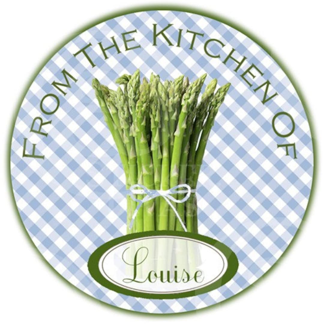 Asparagus From the Kitchen of Personalized Labels - 100 GLOSSY 2 Inch ...