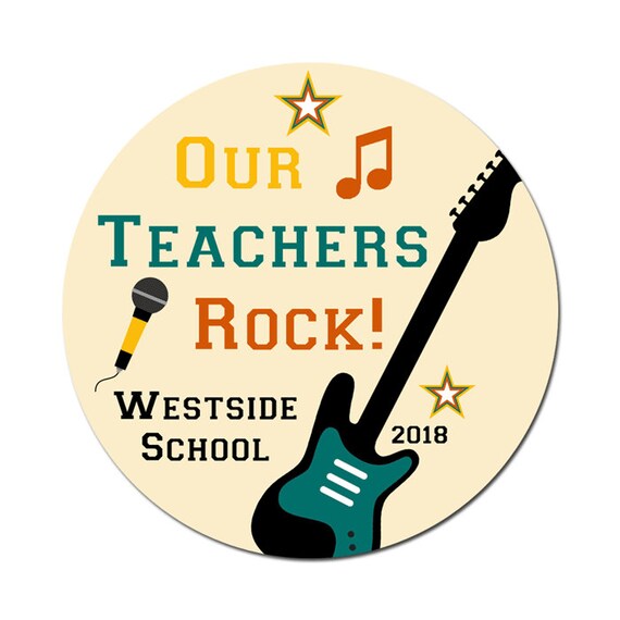 Custom Teacher Labels / Our Teachers Rock / Thank You Labels / | Etsy