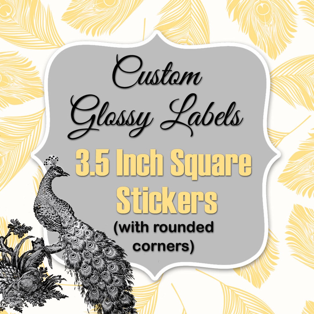 3.5 Inch Square Custom Stickers Regular Glossy Labels Printed With Roll ...