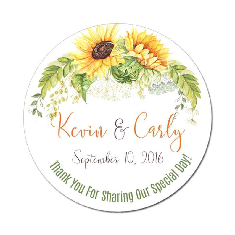 Custom Wedding Labels Personalized Rustic Sunflower Bouquet - Etsy