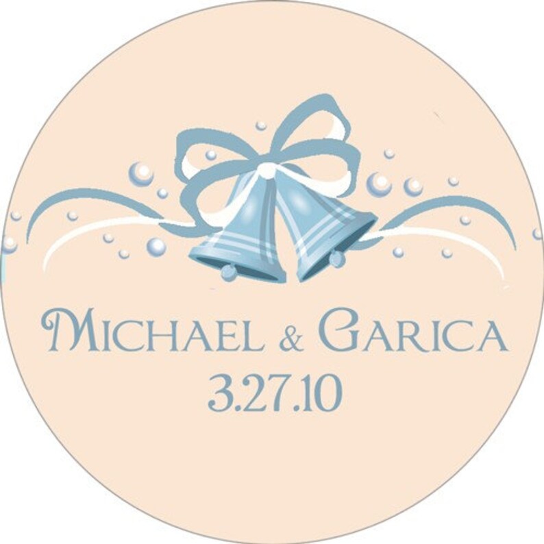 Wedding Bells Personalized Glossy Round Labels Set of 100 - Etsy