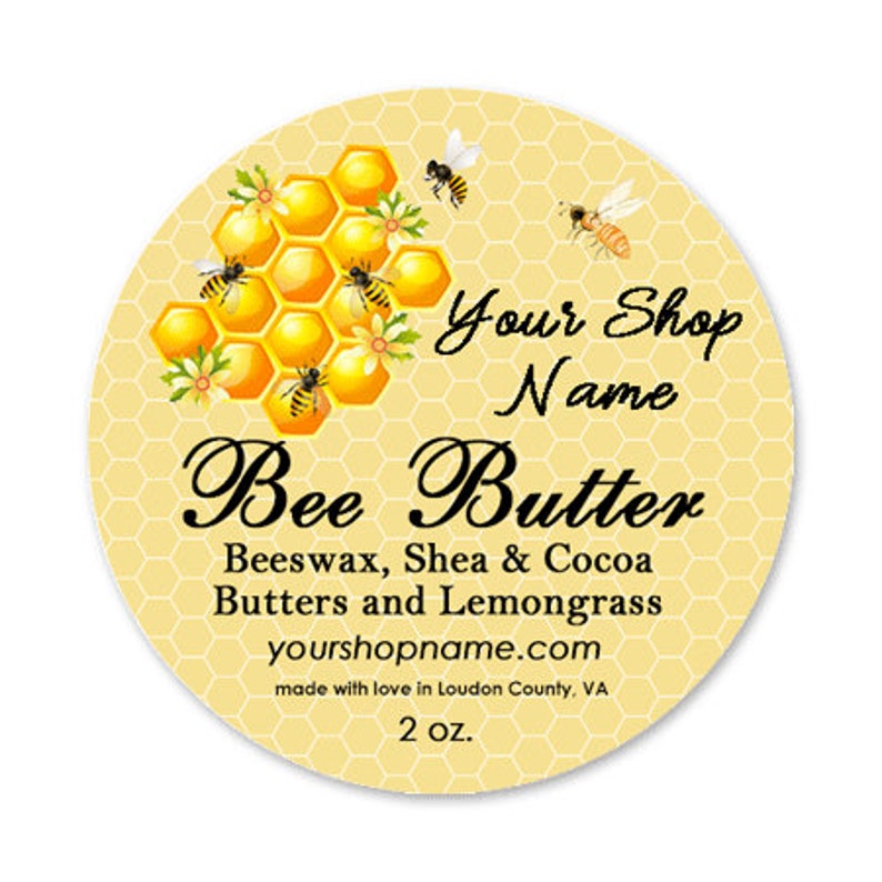 Custom Product Labels / Bees Honeycomb Bee Butter / Skin Care - Etsy