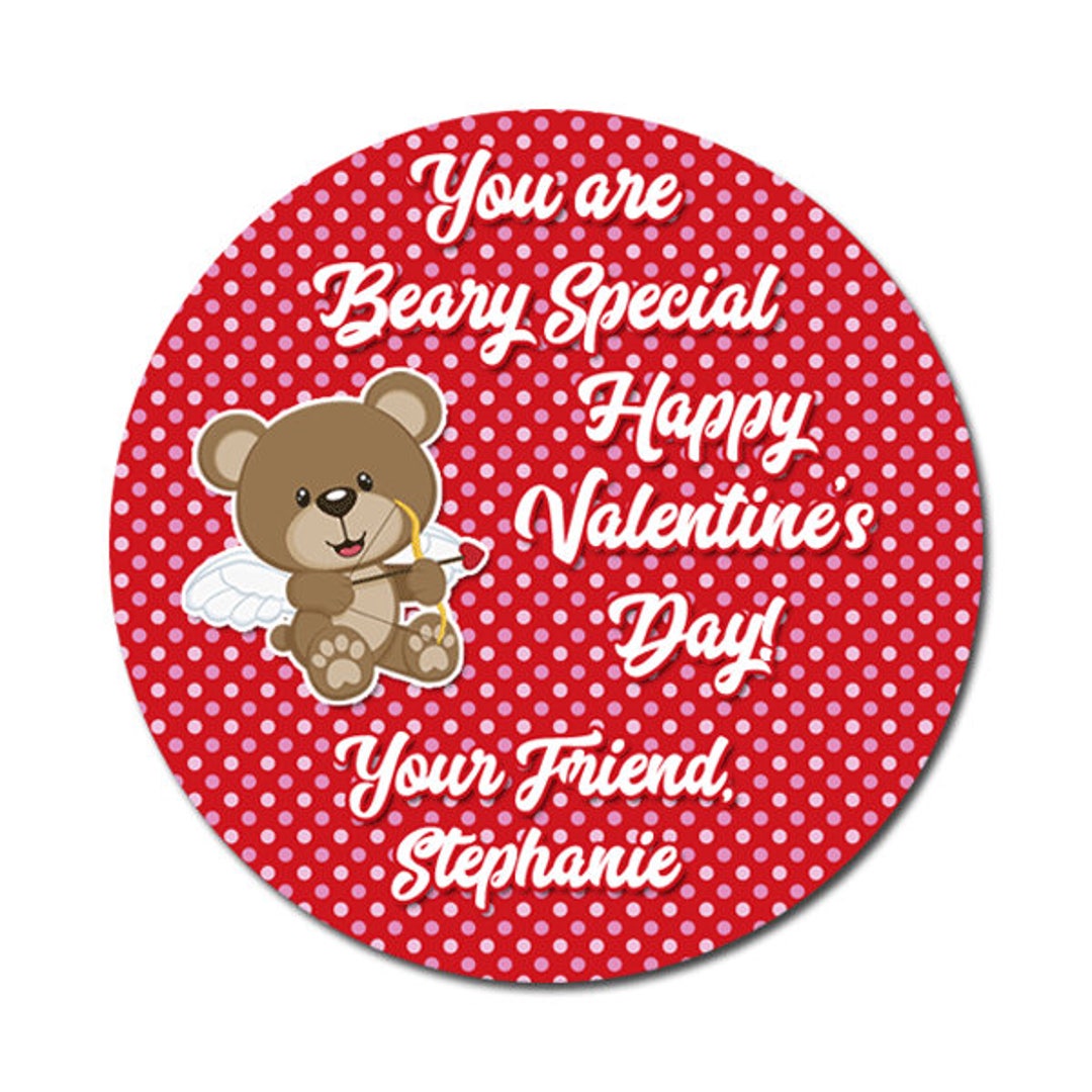 Personalized Valentines Day Stickers You Are Beary Special Cute Bear ...