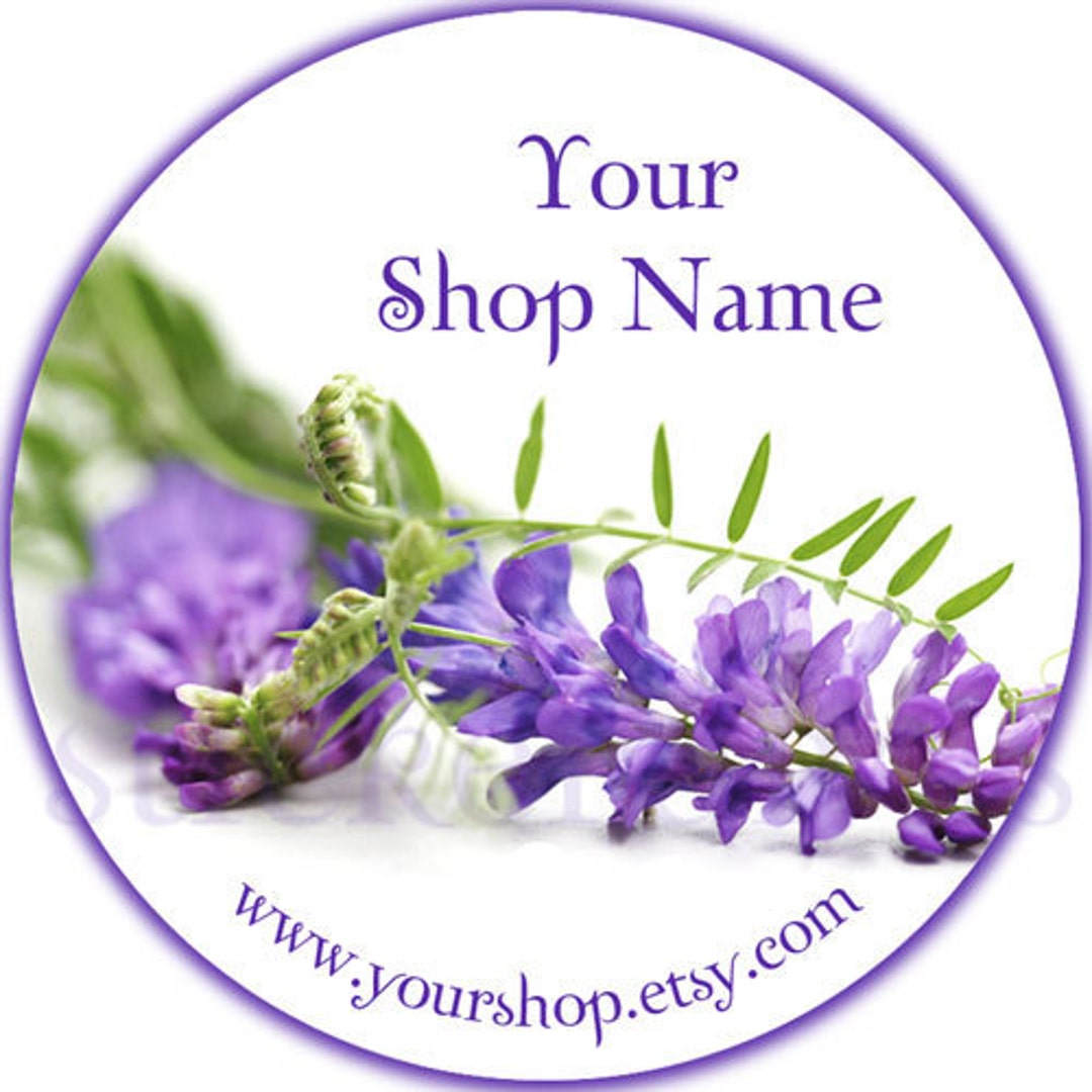 Purple Lavender Flowers - 100 GLOSSY Round Product Label Stickers - Etsy