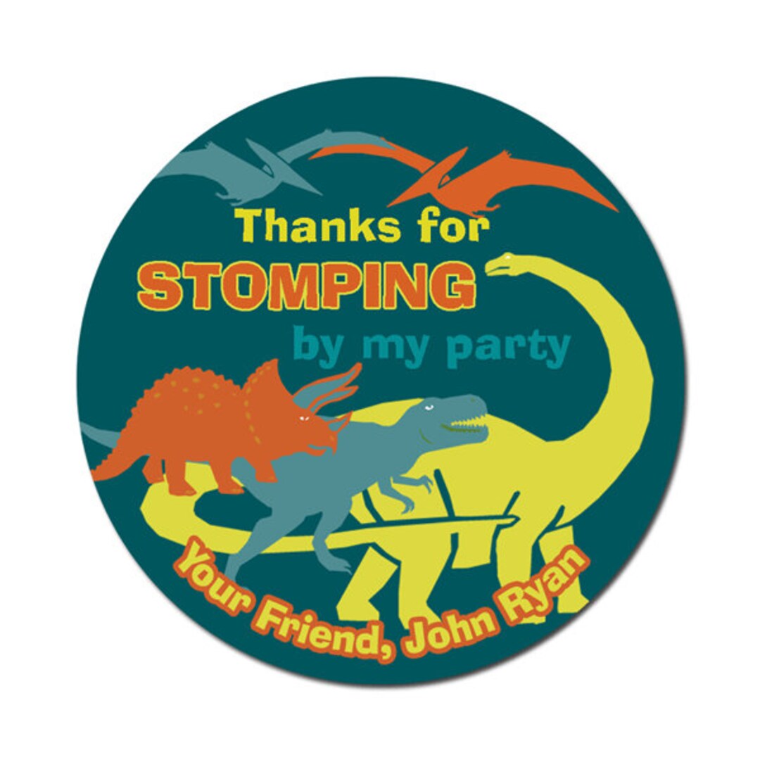 Personalized Birthday Labels / Dinosaur Labels / Birthday Stickers ...