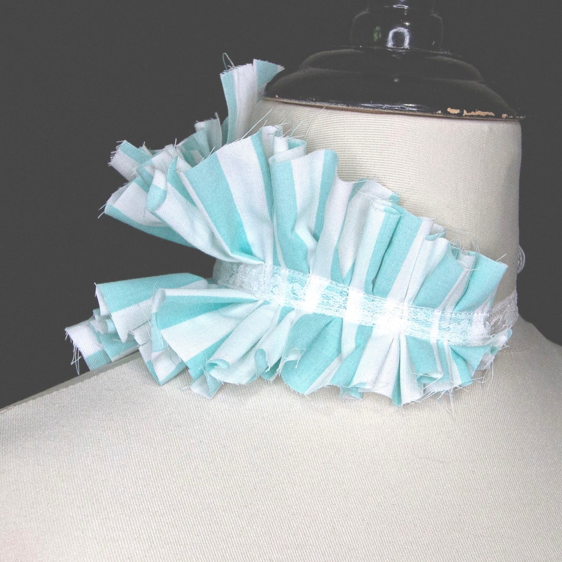 Mini Aqua Stripe Collar - Etsy