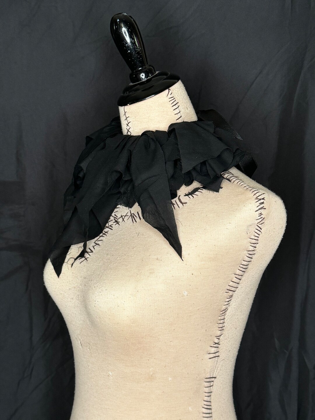 Black Scrappy Jester Ruffled Collar - Etsy