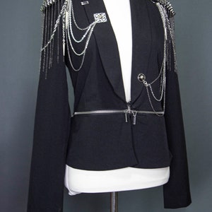 Black Chain Vaporwave Punk Jacket - Etsy