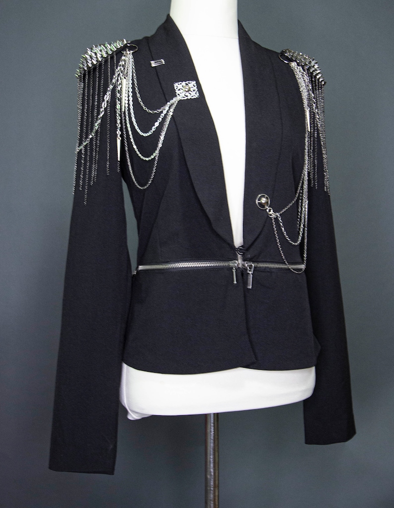 Black Chain Vaporwave Punk Jacket - Etsy