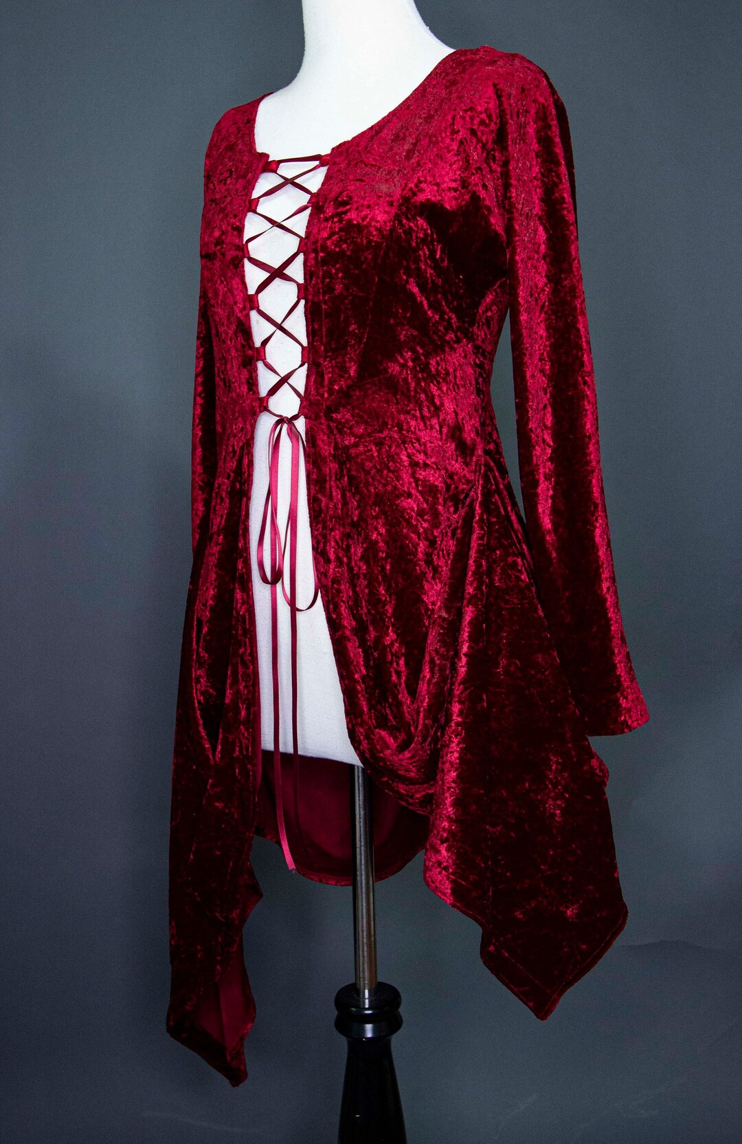 Burgundy Velvet Layering Top - Etsy