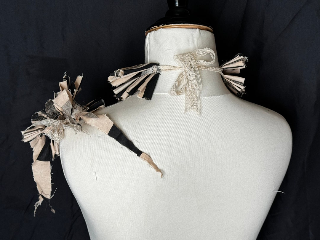 Tattered Tea Stained Collar and Cuff Set - Etsy