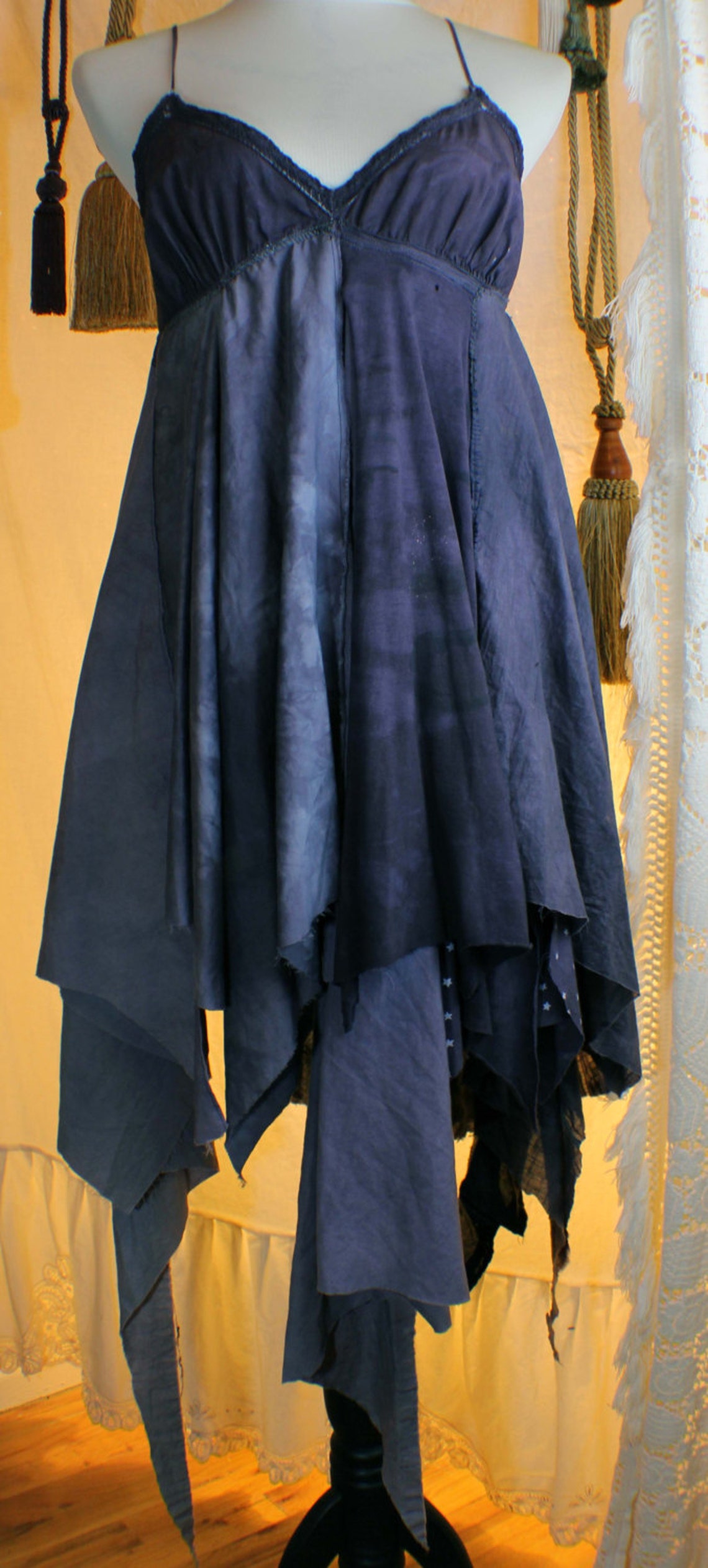 Tattered Grey Linen Dress - Etsy