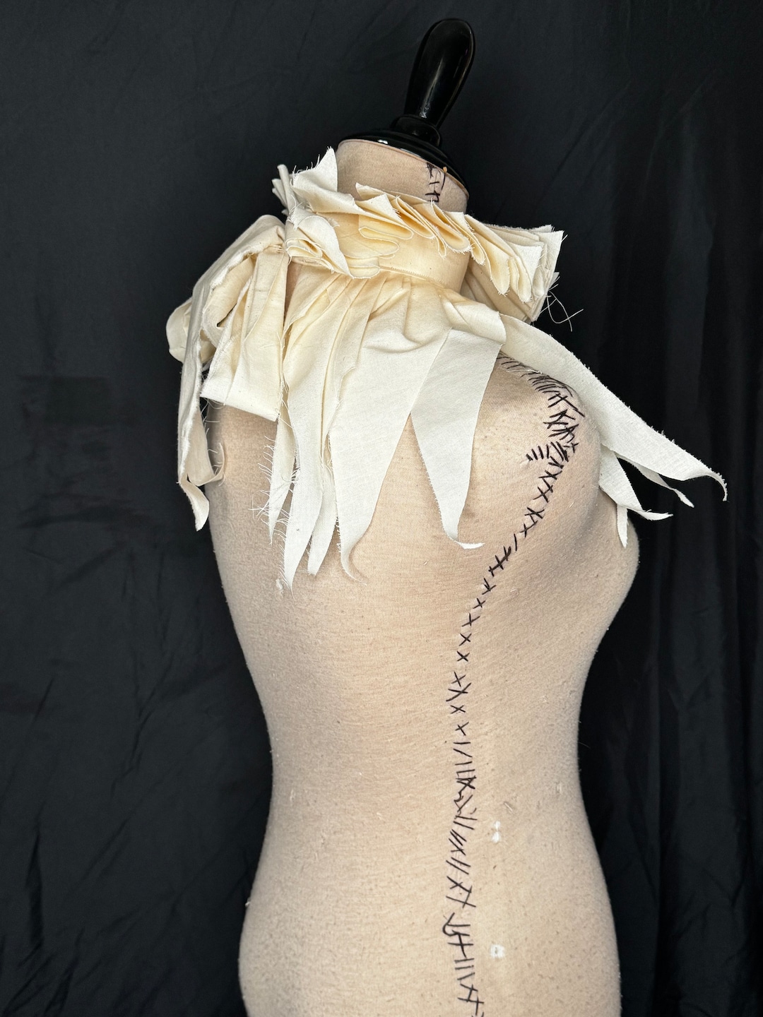 Natural White Tattered Circus Jester Collar - Etsy