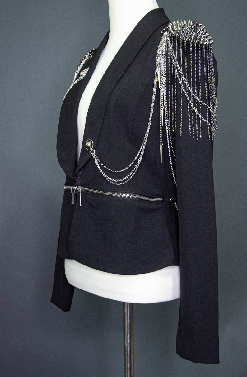 Black Chain Vaporwave Punk Jacket - Etsy
