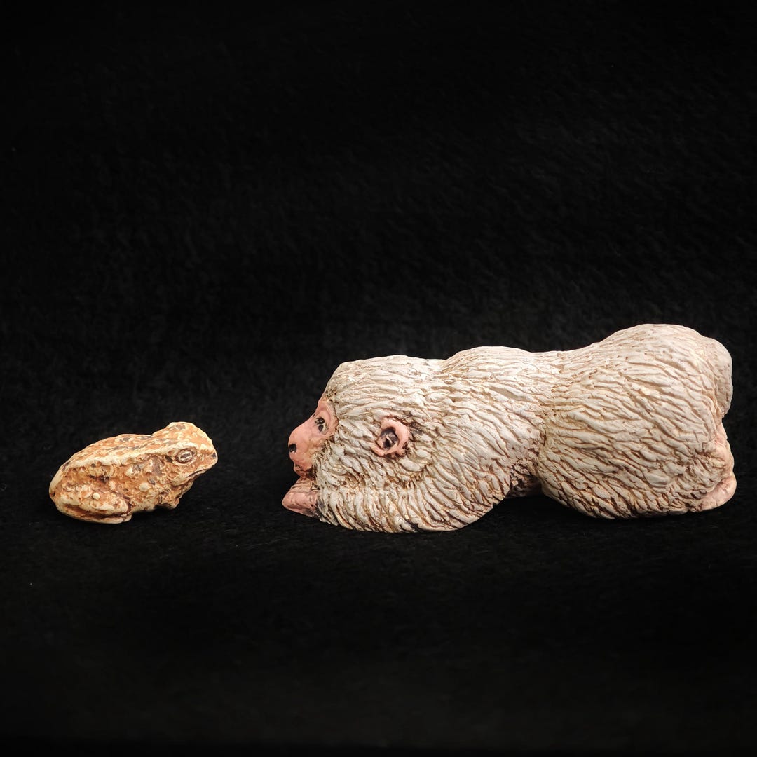 OOAK Ceramic Monkey & Toad — Hand-sculpted Stoneware Sculpture Set ...