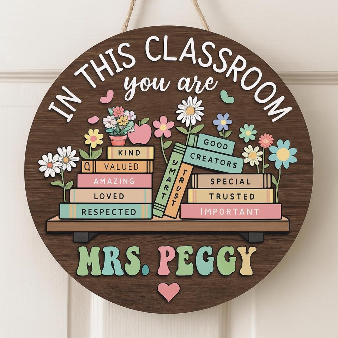 Personalized Teacher Signs for Classroom, Custom Teacher Door Sign 3D ...