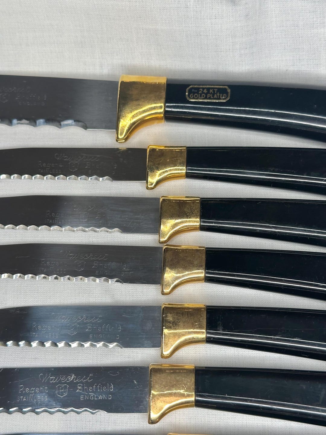 24kt Gold Plated Sheffield England Knife Set - Etsy