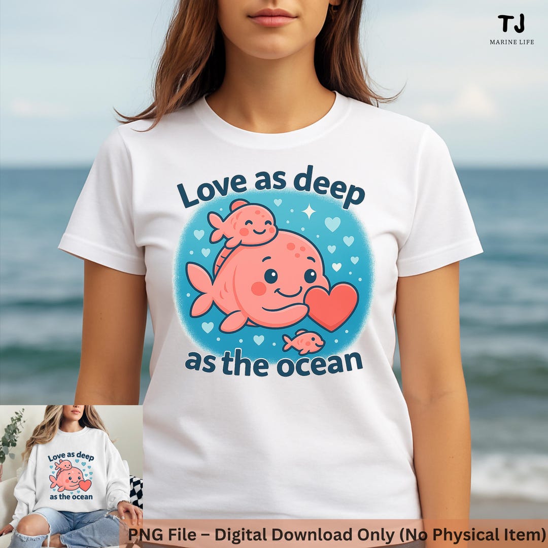 Mother's Day Fish PNG Bundle: Ocean Love Cartoon Designs (digital ...