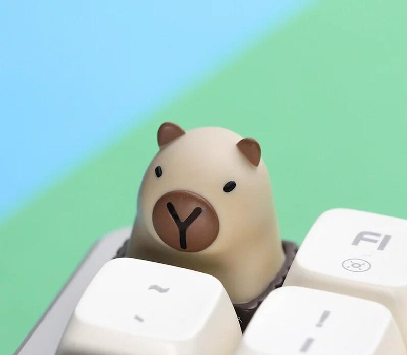 Kawaii Capybara Keycap – Handmade 3D Key for Mechanical Keyboard, Gamer ...