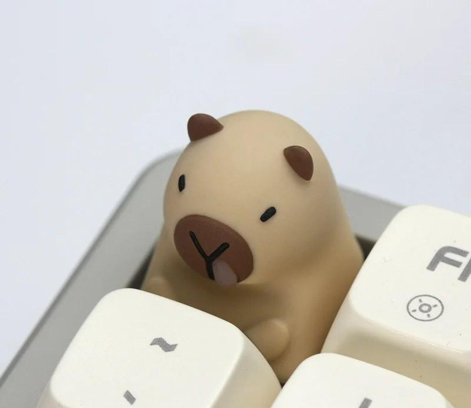 Kawaii Capybara Keycap – Handmade 3D Key for Mechanical Keyboard, Gamer ...