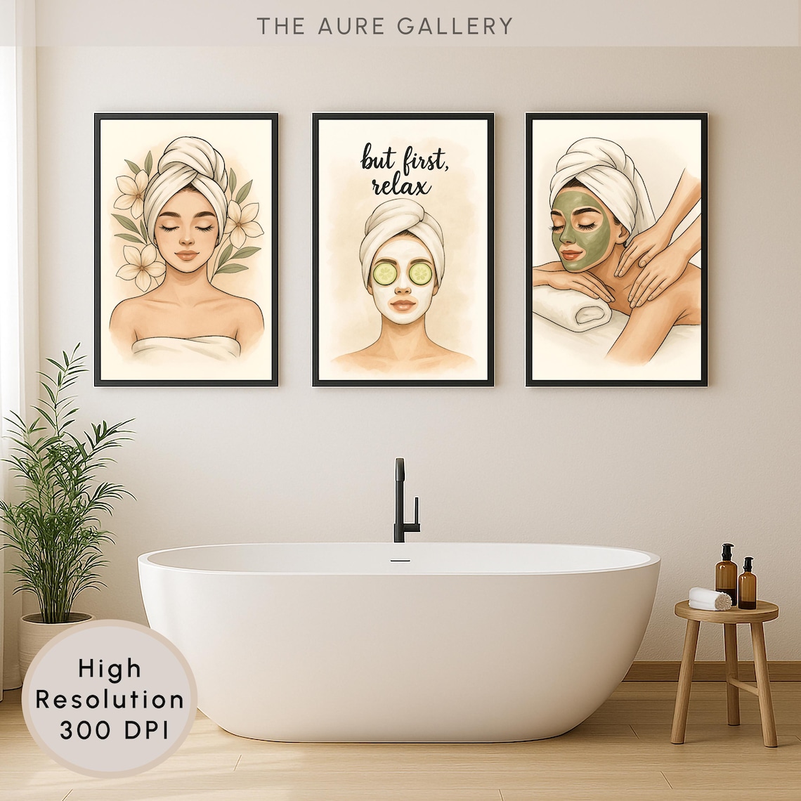 Spa Wall Art Set of 3| Esthetician Printable Decor | Relaxing Self Care ...