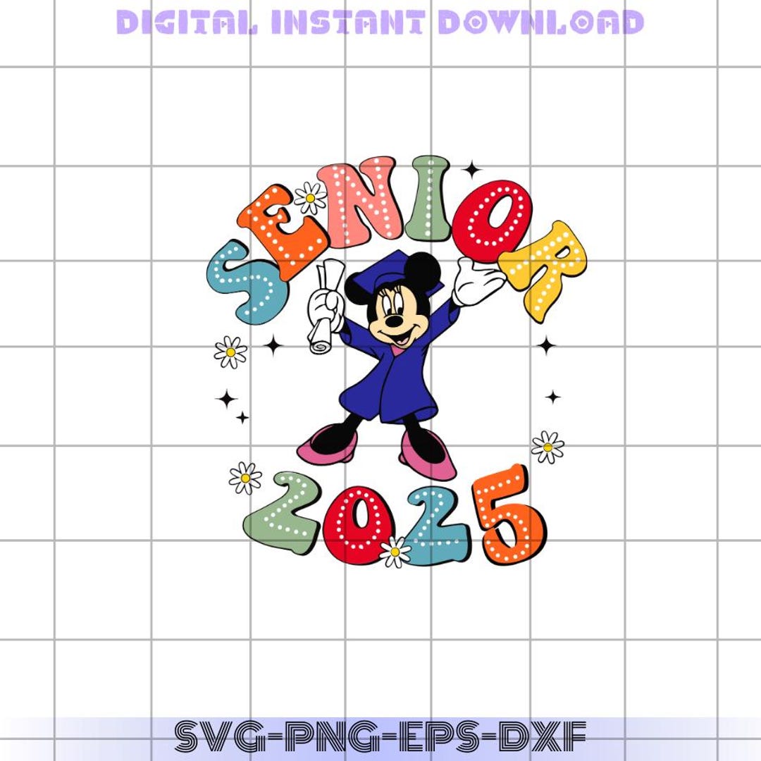 Senior 2025 Svg, Mouse Graduation SVG, Mickey Graduate Clipart, School ...