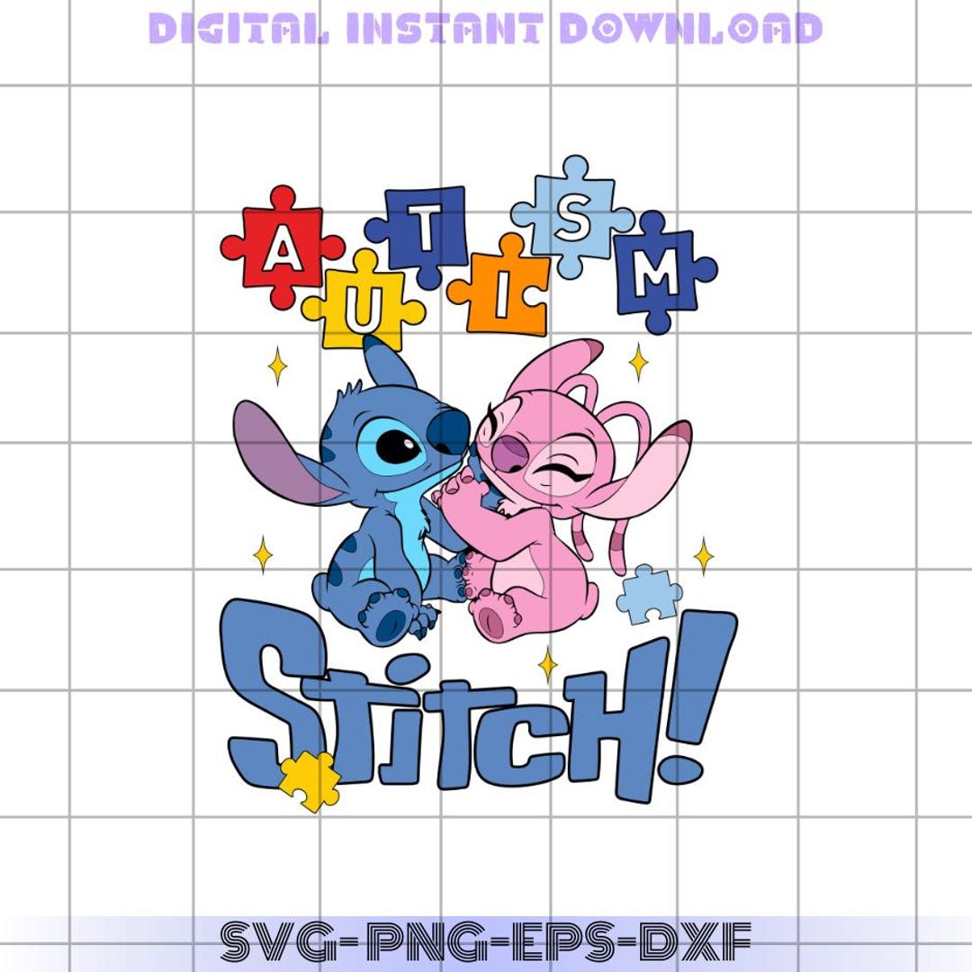 Autism Stitch With Lilo Png, Sublimation Design Download, Autism ...