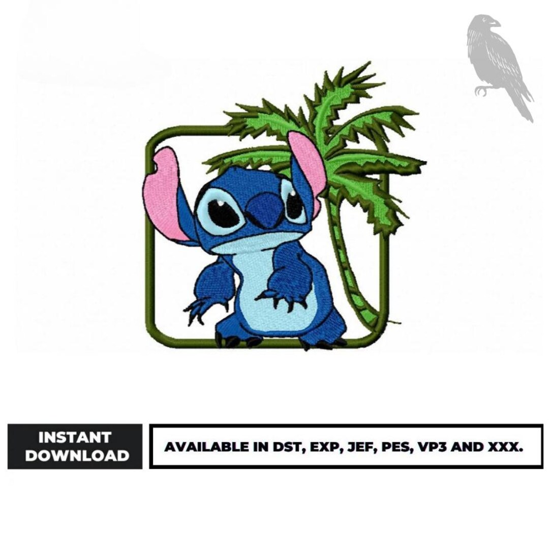 Stitch Embroidery Design, Sitting Stitch Machine Embroidery Files, Cute ...