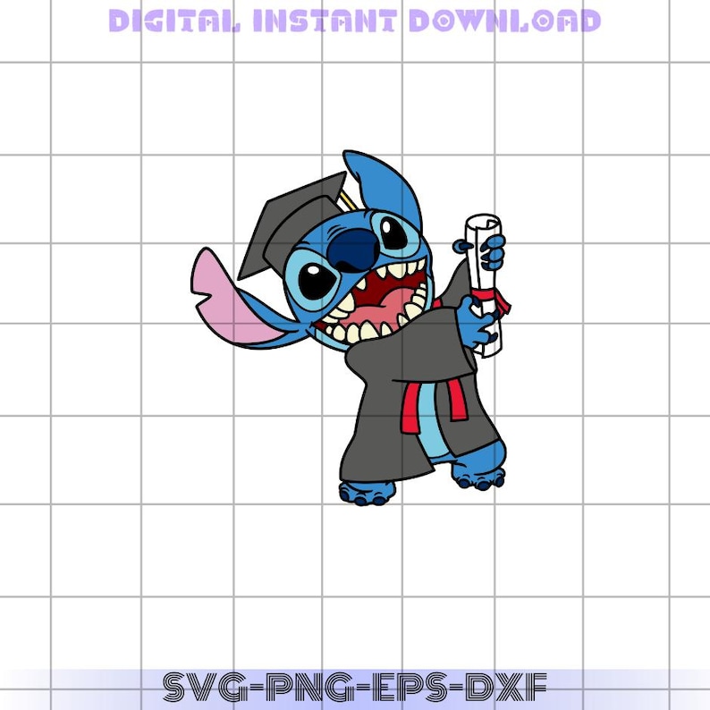 Stitch Graduation SVG, Graduate Clipart, Schule digitale Datei ...