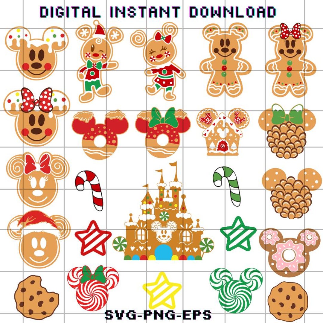 Mouse Gingerbread Svg Bundle, Mickey Cookies Png Bundle, Minnie Funny ...