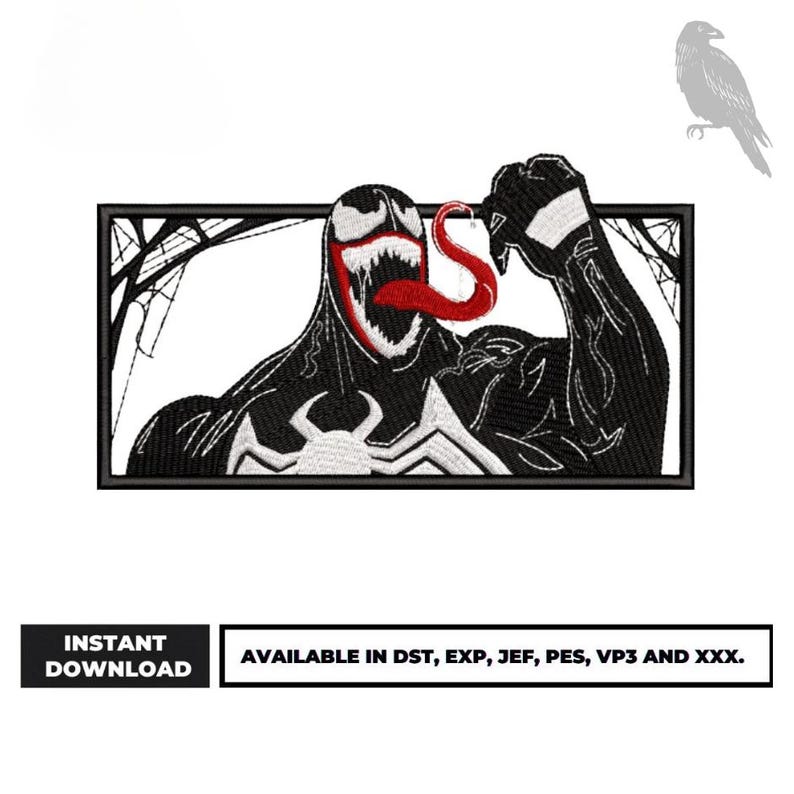 Symbiote Machine Embroidery Design Venom Digital Embroidery Alien Venom ...