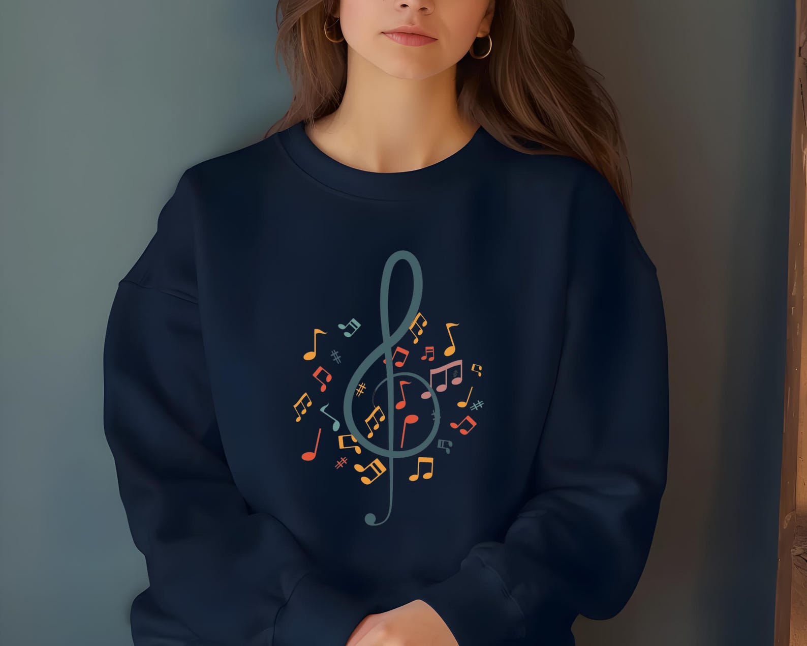 Music Notes Hoodie, Treble Clef Crewneck, Music Lover Gift - Etsy