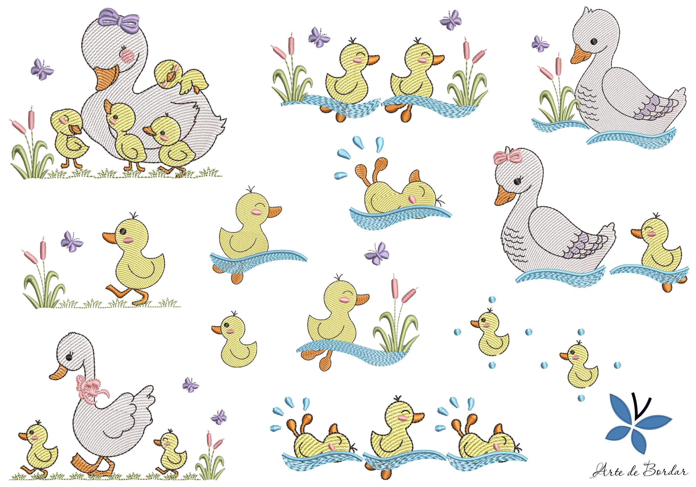 Embroidery Design Ducklings 011 - Etsy