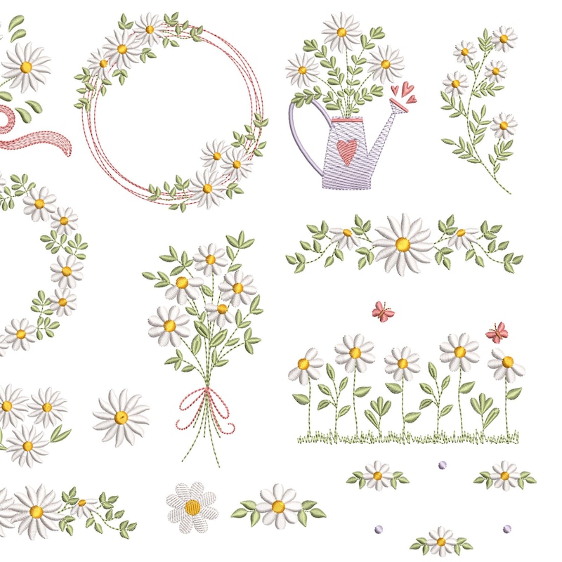 Daisy Embroidery Pattern - Etsy