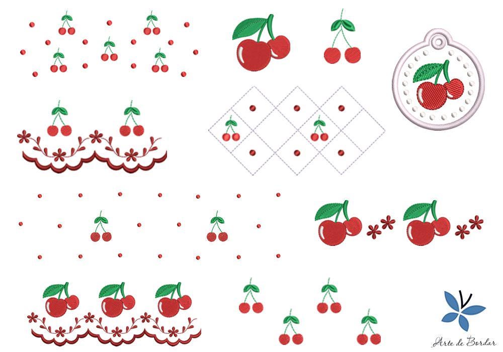 Embroidery Design Cherries Collection 002 - Etsy
