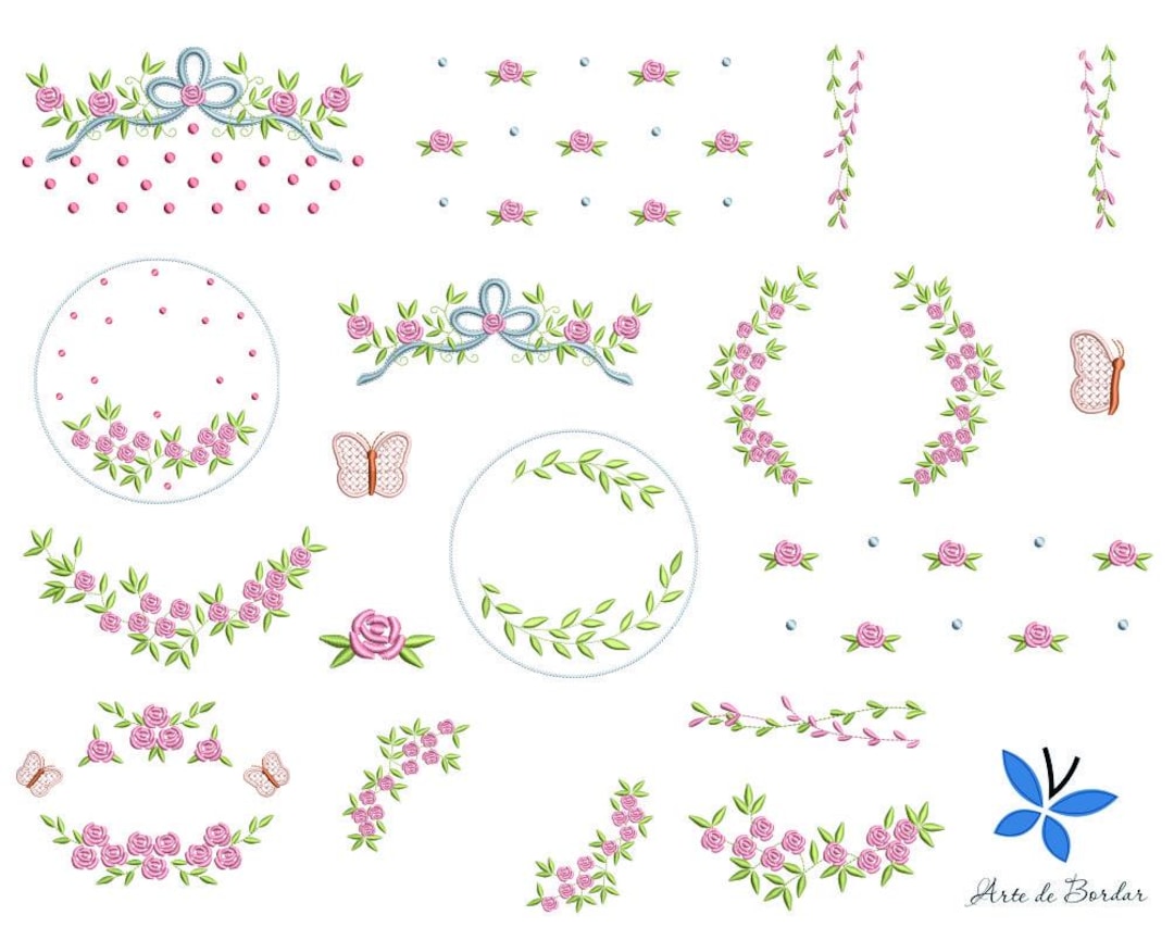 Embroidery Design Flower Collection 051 - Etsy