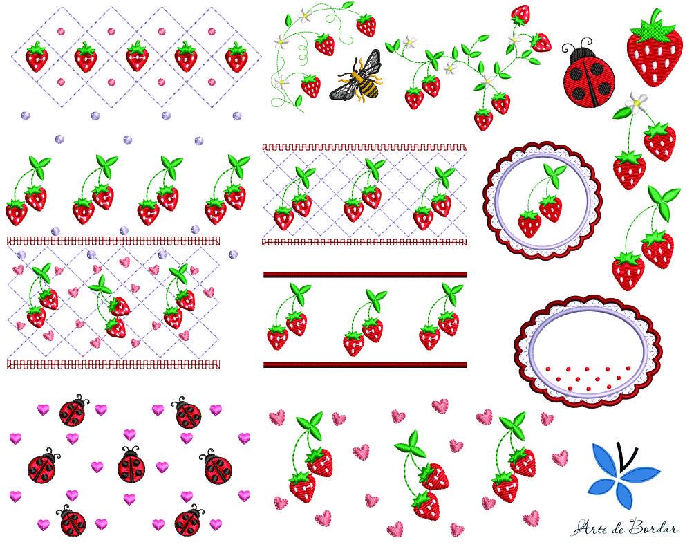 Embroidery Design Strawberry 003 - Etsy