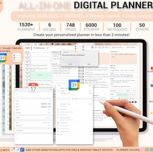 Digital Planner Bundle | Digital Journal Bundle | Customizable ...