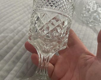 Vintage Anchor Hocking Wexford Crystal Pattern Glassware, Set of 10 ...