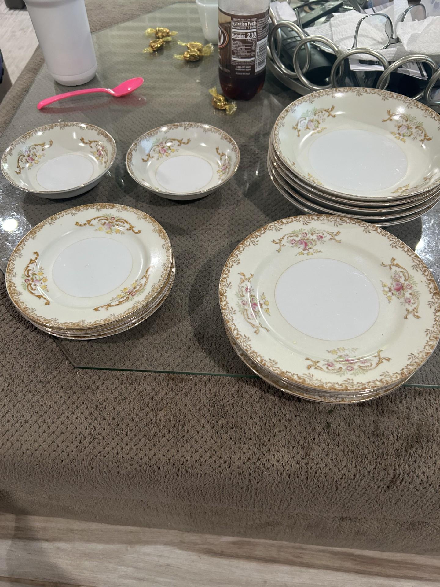 Vintage Crescent China Set: Floral Gold Trim, Made in Occupied Japan - Etsy