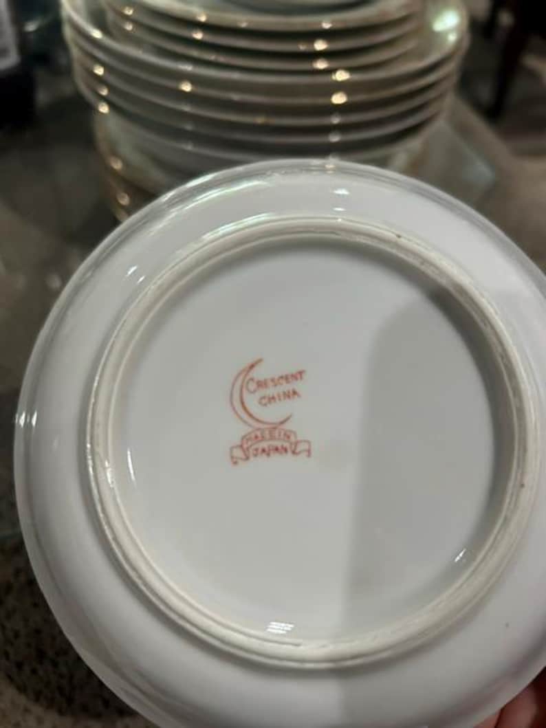 Vintage Crescent China Set: Floral Gold Trim, Made in Occupied Japan - Etsy