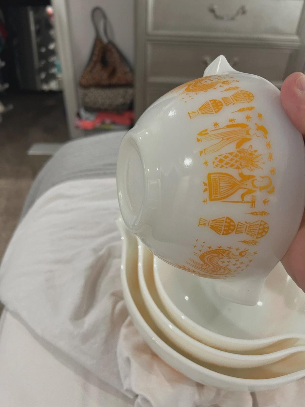 RARE Vintage Pyrex Orange Pumpkin Butterprint Cinderella BOWL SET-441 ...