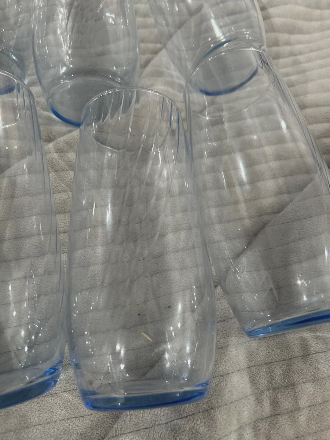 10 Vintage Libbey Misty Blue Optic Swirl Tumbler Cooler Iced Tea ...