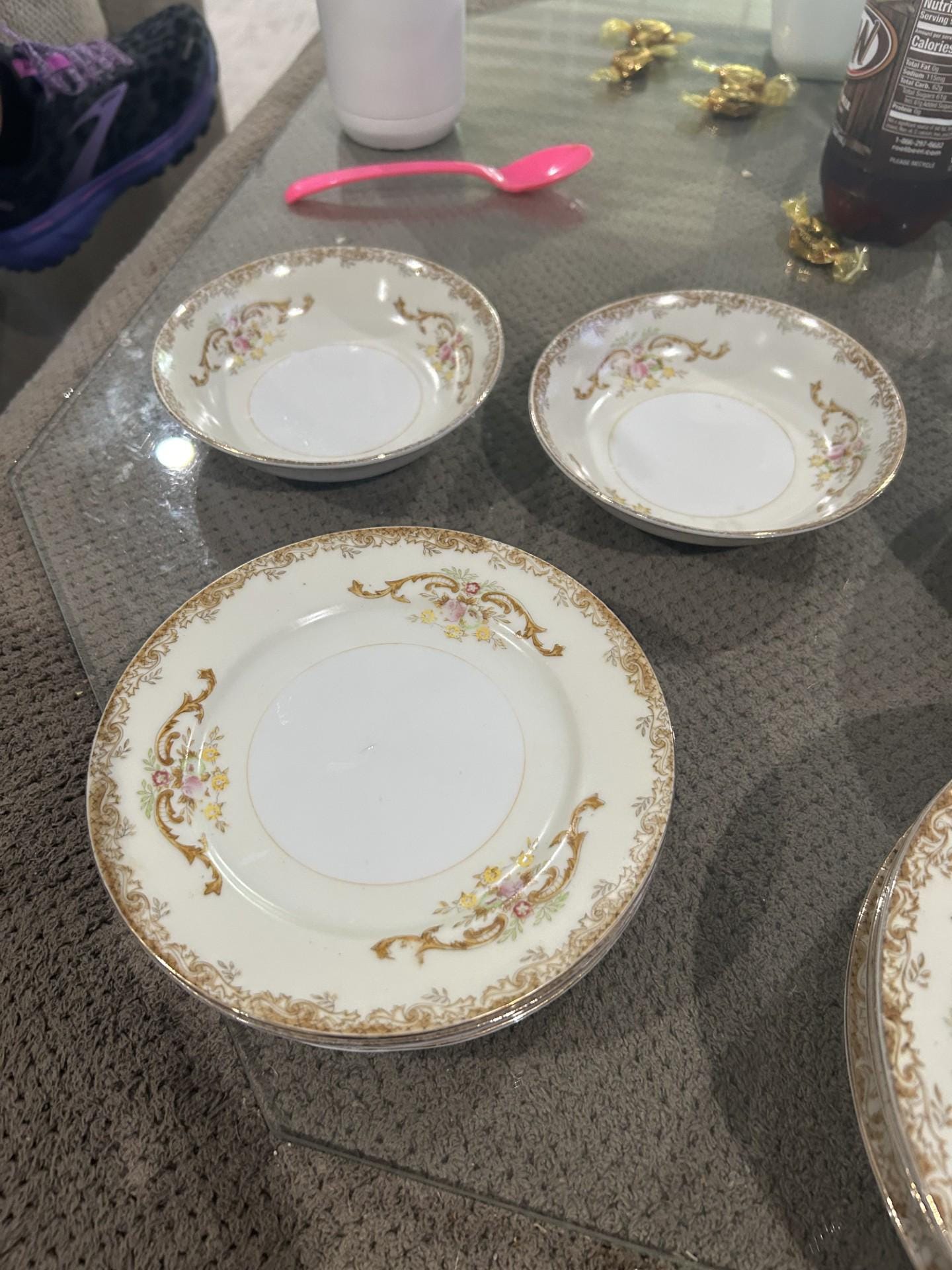 Vintage Crescent China Set: Floral Gold Trim, Made in Occupied Japan - Etsy