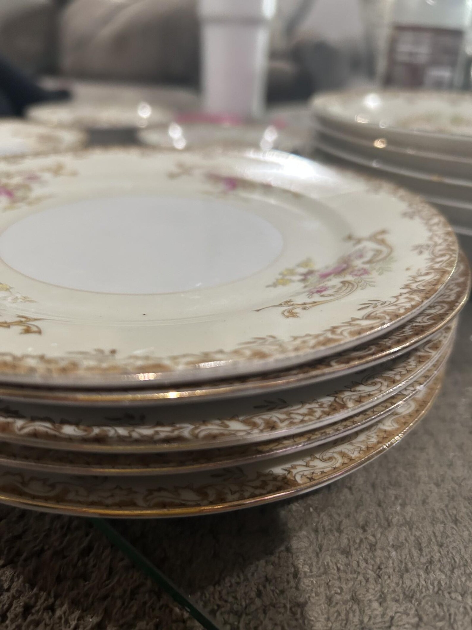 Vintage Crescent China Set: Floral Gold Trim, Made in Occupied Japan - Etsy