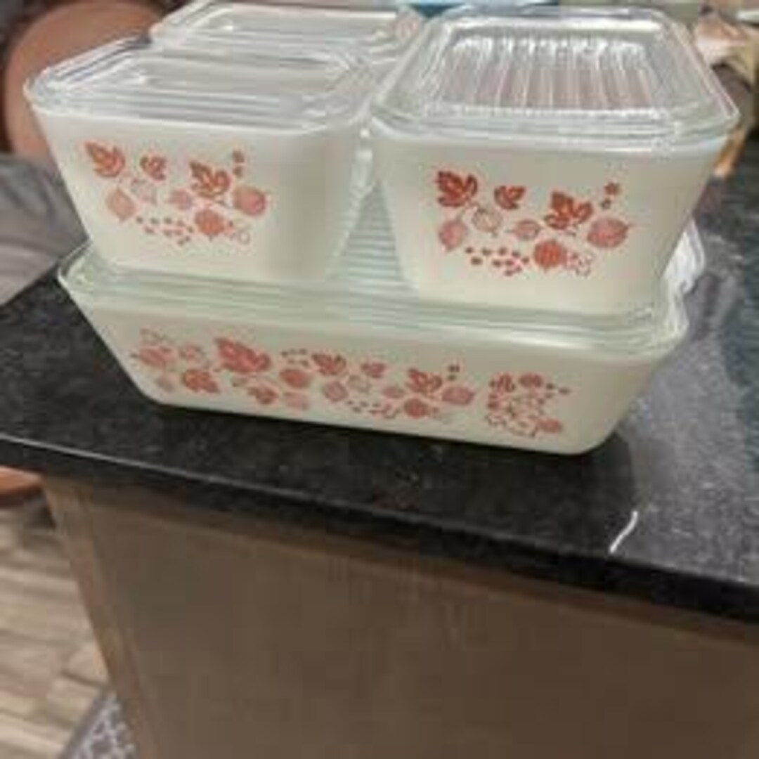 Vintage Pyrex Gooseberry Refrigerator Set - Etsy