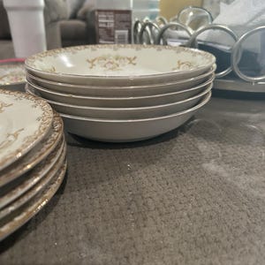 Vintage Crescent China Set: Floral Gold Trim, Made in Occupied Japan - Etsy