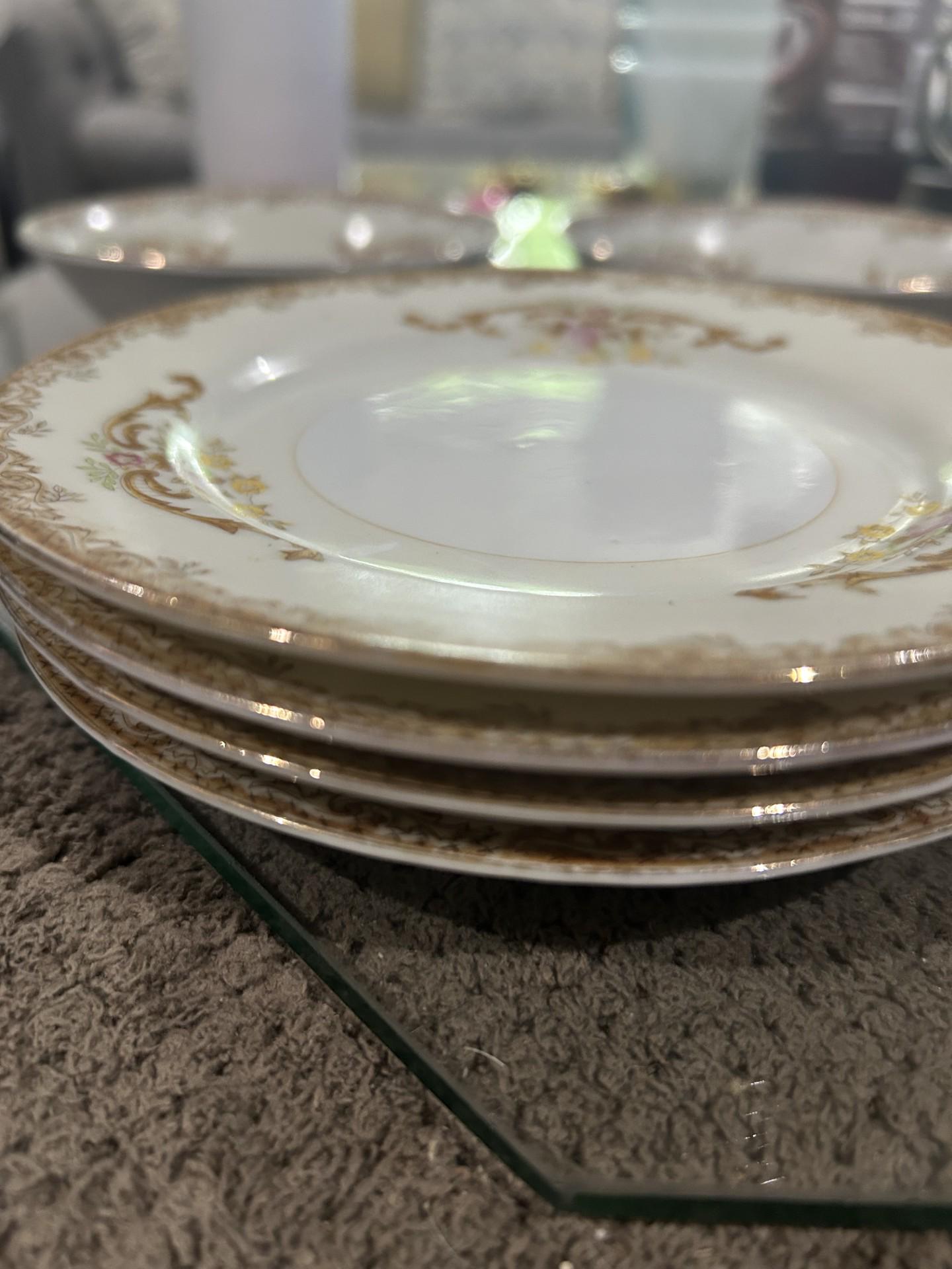 Vintage Crescent China Set: Floral Gold Trim, Made in Occupied Japan - Etsy